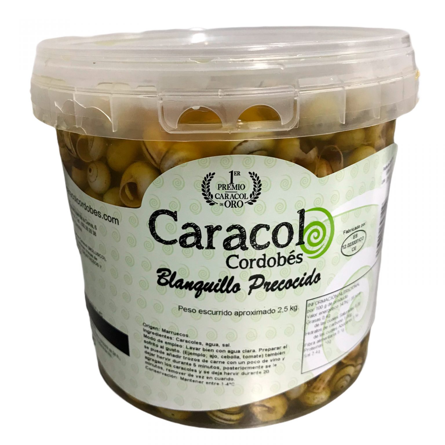 Blanquillo precocido (Theba Pisana) 2,5kg – Caracol Cordobes